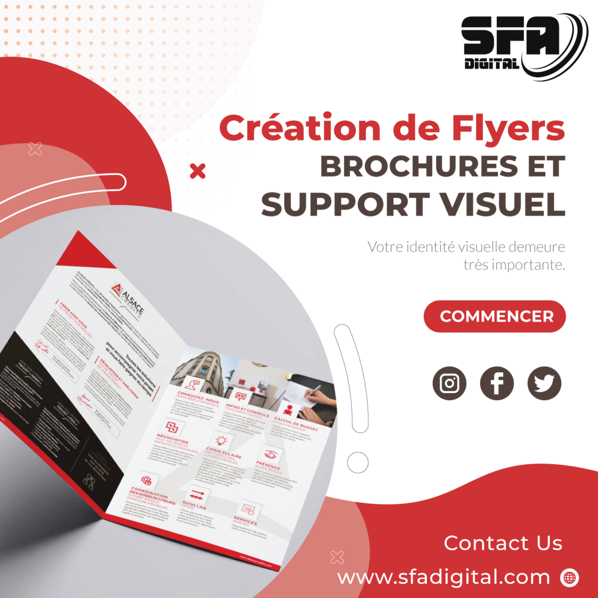 Création de Flyers, Brochures et support visuel – Sfadigital